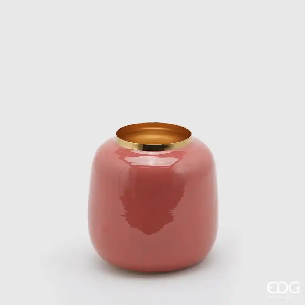 Keramická váza Bomb růžová, 16x17 cm | BIANO