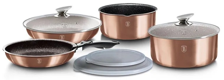 BERLINGERHAUS Sada nádobí s odnímatelnou rukojetí 9 ks Rosegold Metallic Line BH-6147