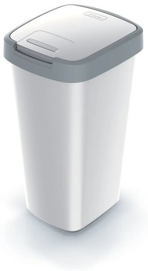 Odpadkový koš s barevným víkem, 25 l, šedá