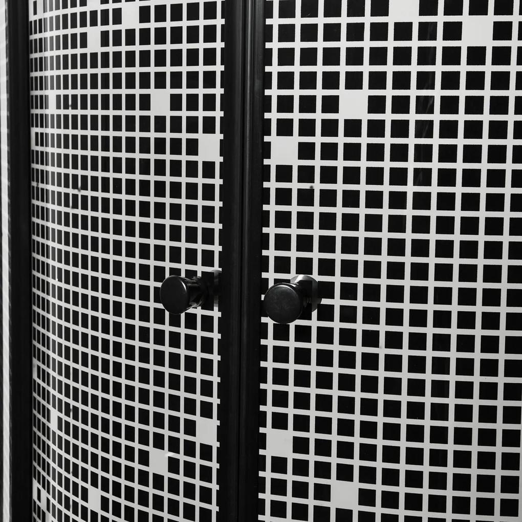 Aplomo Pixel Black čtvrtkruhový sprchový kout Rozměr koutu: 90x90cm