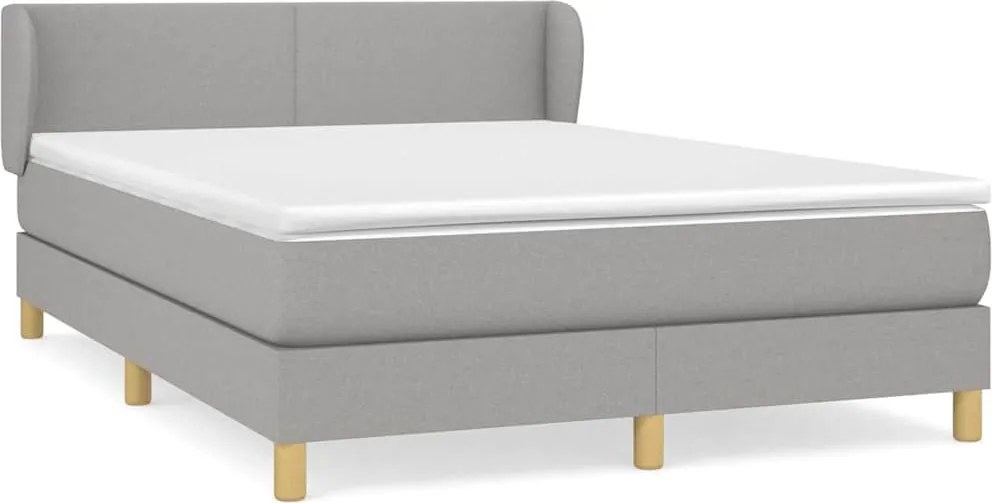 Box spring postel s matrací světle šedá 140 x 200 cm textil 3126645