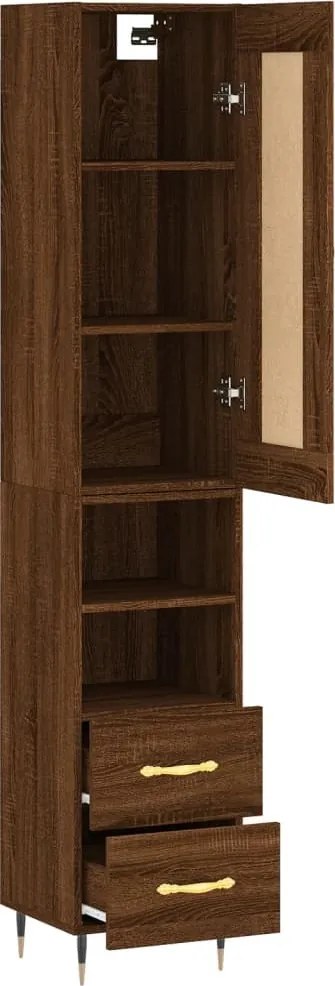 vidaXL Skříň highboard 34,5 x 34 x 180 cm kompozitní dřevo [3200248] Barva: Betonová šedá