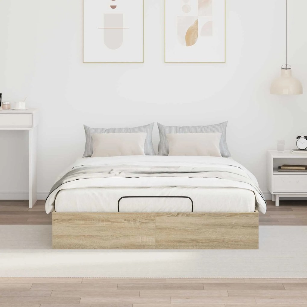 Ottoman postel Sonoma dub 203 x 120 x 25 cm Dřevěný materiál 3409239