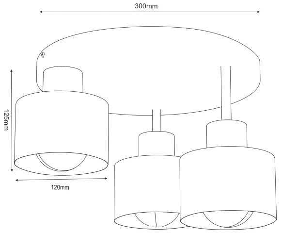 Stropní svítidlo PARKLA 3xE27/15W/230V béžová/zlatá