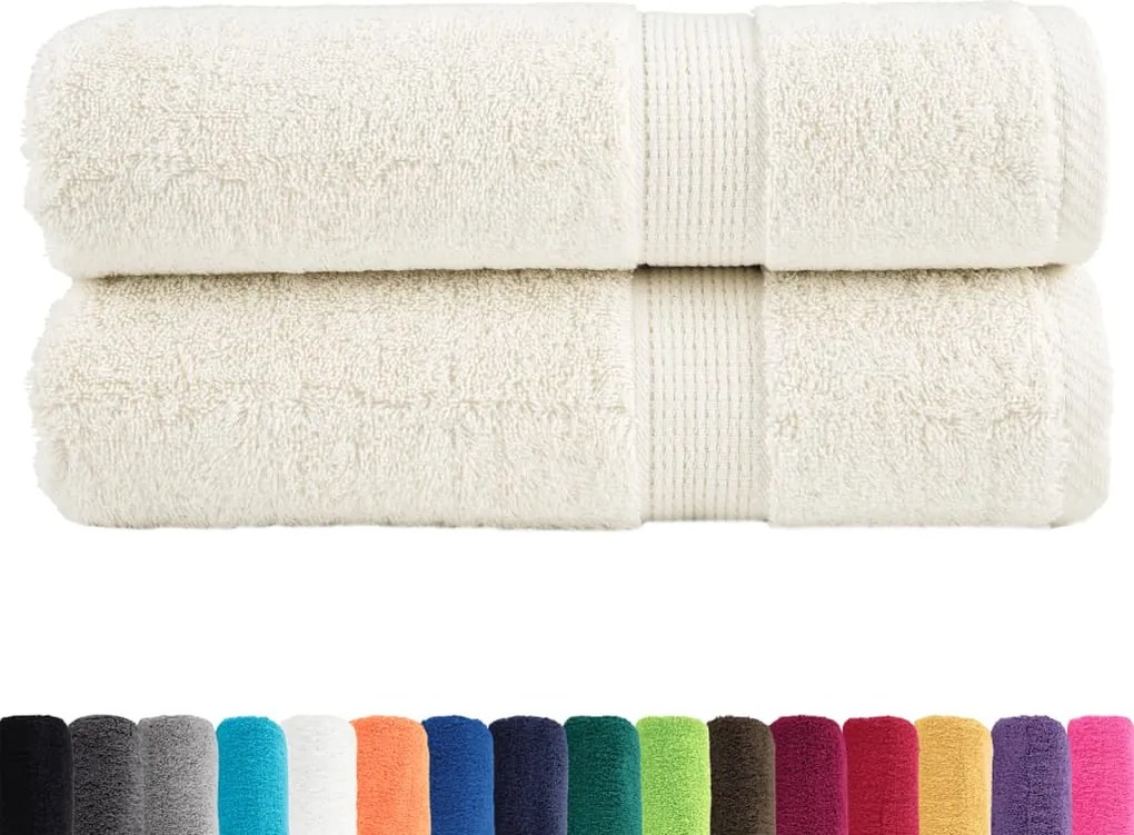 Premium ručníky SOLUND 2 ks krémové 70 x 140 cm 600 g/m² 137476