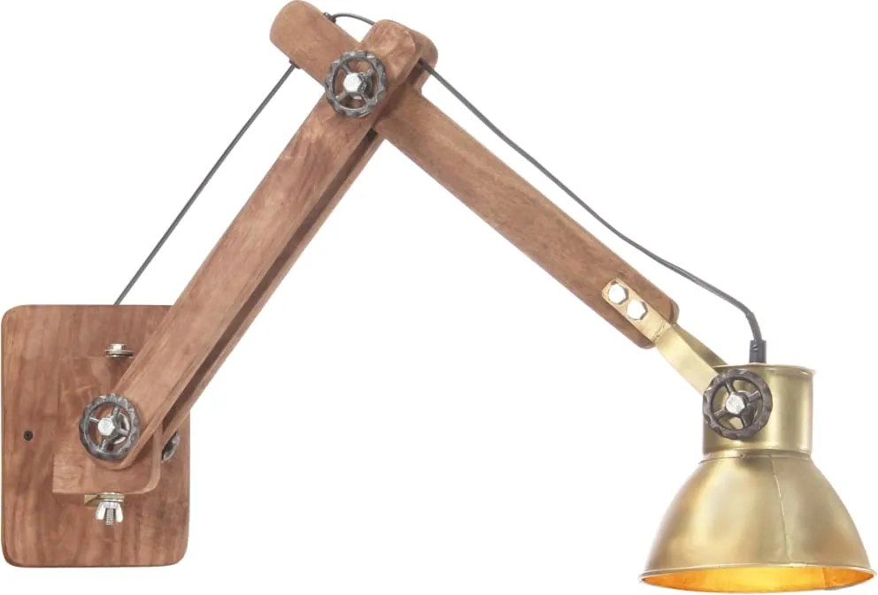 Nástěnná lampa industriální styl mosazná kulatá E27 320576