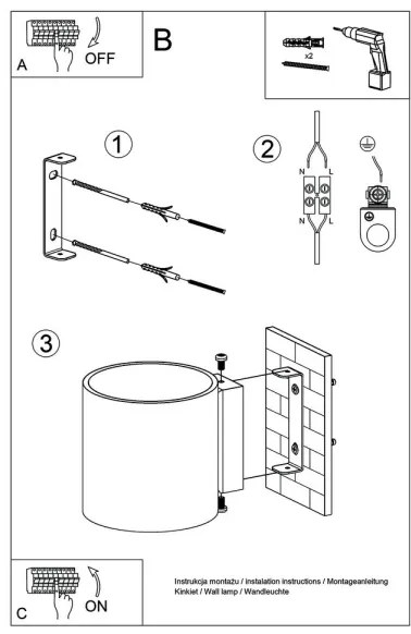 Sollux SL.0486 - Nástěnné svítidlo ORBIS 1xG9/40W/230V beton