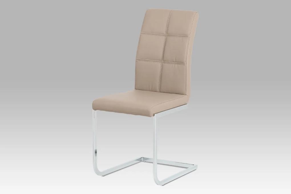 Artium Jídelní židle koženka cappuccino / chrom - DCH-851 CAP