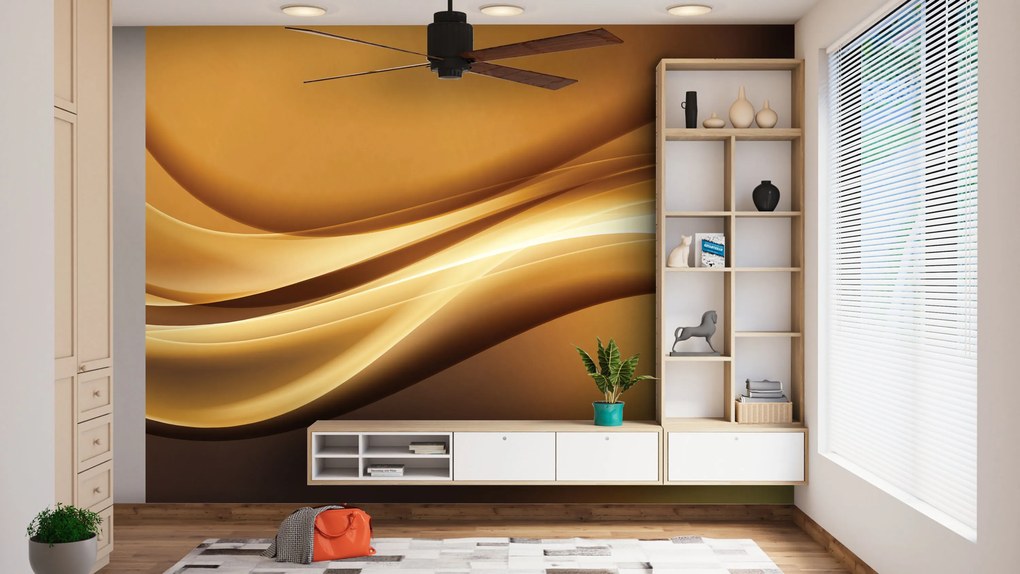 Malvis Abstraktní tapeta zlatá vlna Vel. (šířka x výška): 288 x 200 cm