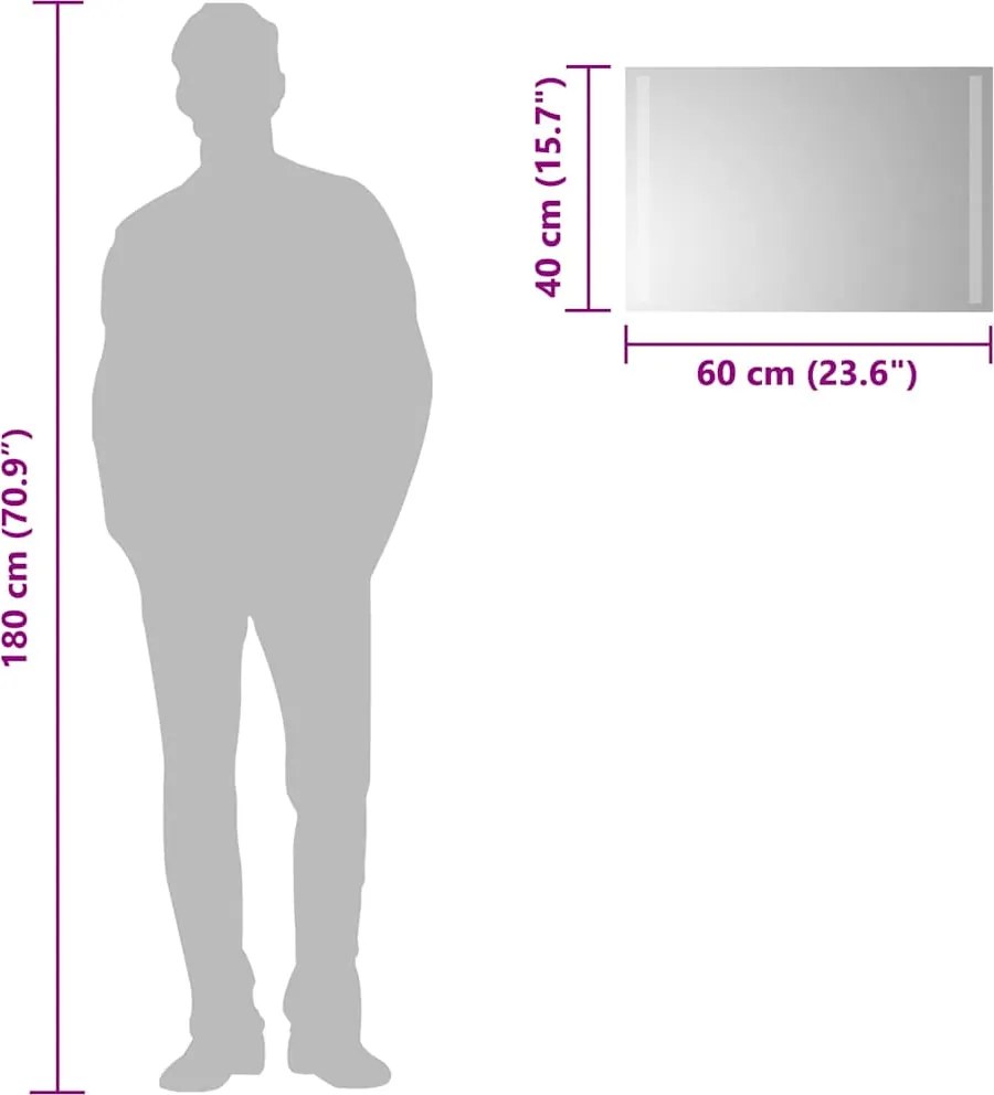 Koupelnové zrcadlo s LED osvětlením 60x40 cm 151744
