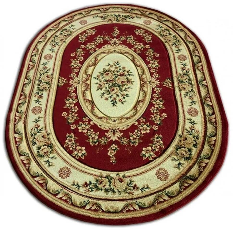 Kusový koberec Klasik červený ovál, Velikosti 133x180cm