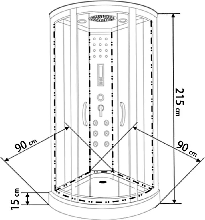 Terra Hydromasážní box WSH7120, 90x90 bez sauny
