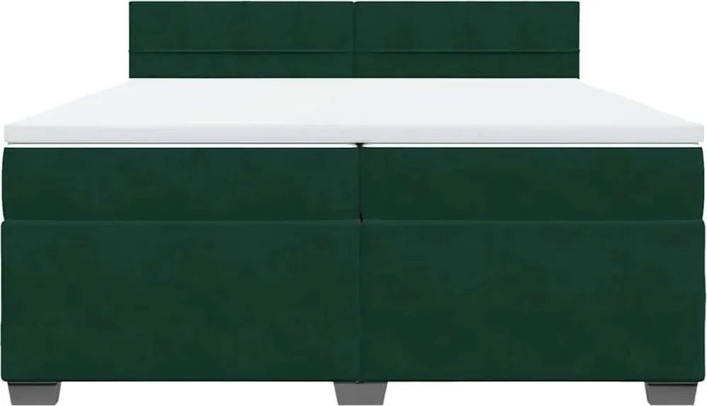 Box spring postel s matrací tmavě zelená 200x200 cm samet 3286405