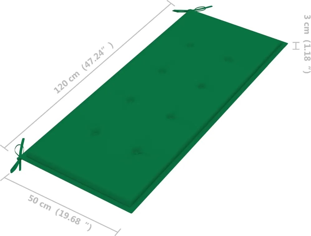 vidaXL Marketos Zahradní lavice s poduškou 120 cm masivní akáciové dřevo