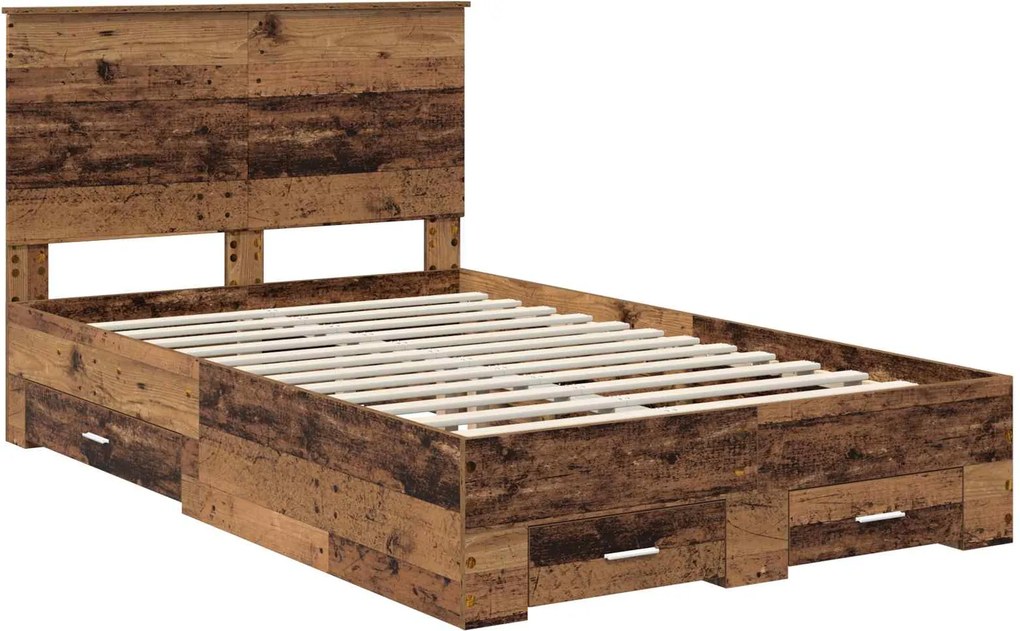 Rám postele s čelo Staré dřevo 120 x 190 cm Kompozitní dřevo 3409674