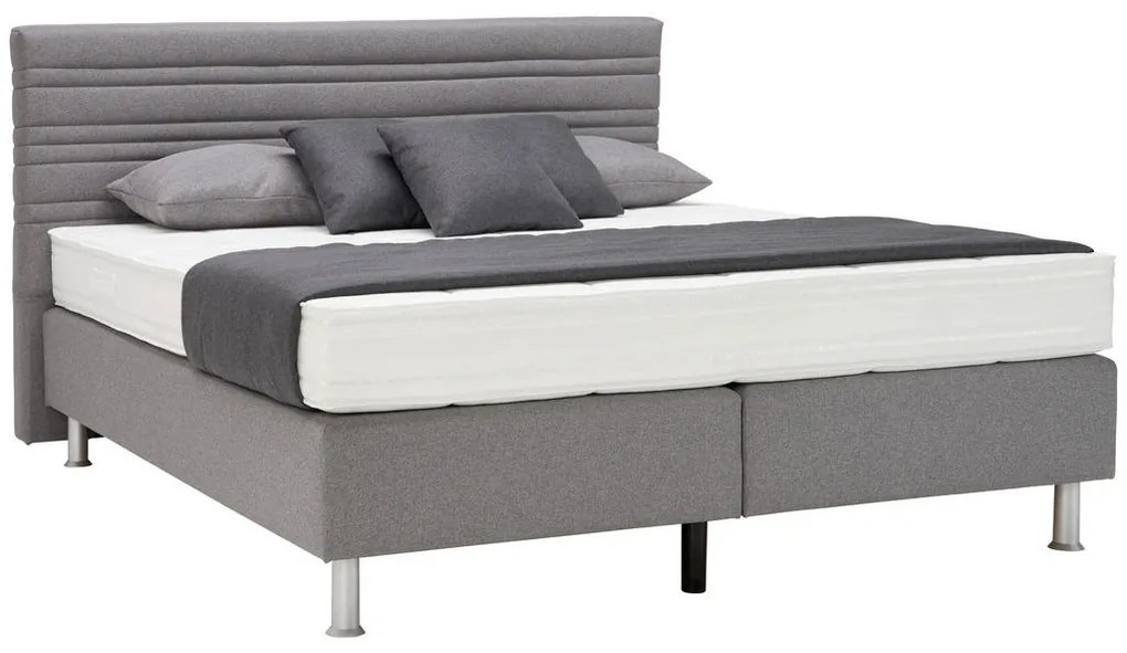 XXXLutz BOXSPRINGOVÁ POSTEL, 180/200 cm, textil, barvy stříbra Beldomo - Sleep - Postele boxspring - 002873001609