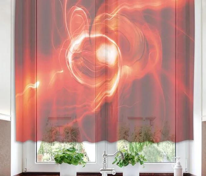 Voálová záclona fototisk 140x120cm Edx - Červený abstrakt