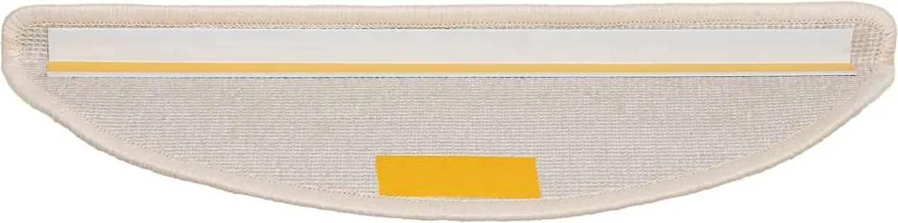 Schodové rohože 15 ks 56 x 17 x 3 cm bílé půlkulaté 133898