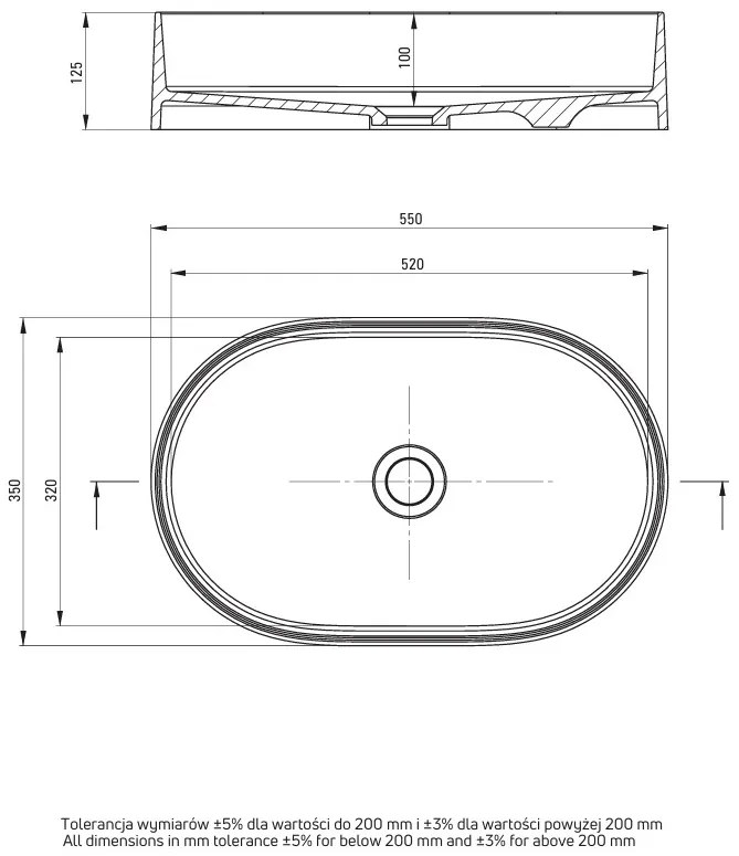 Deante Silia, granitové umyvadlo na desku 550x350x125 mm, béžová, DEA-CQS_5U6S
