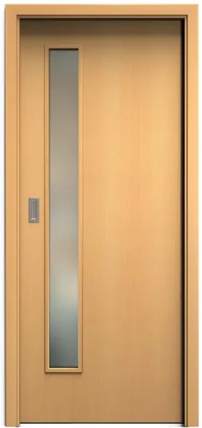 SAPELI ELEGANT KOMFORT M60 - DÝHA - POSUVNÉ DVEŘE VČ. ZÁRUBNĚ - Buk Průchozí šířka (cm): 100, Průchozí výška (cm): 197, Typ skla: Satináto bílé