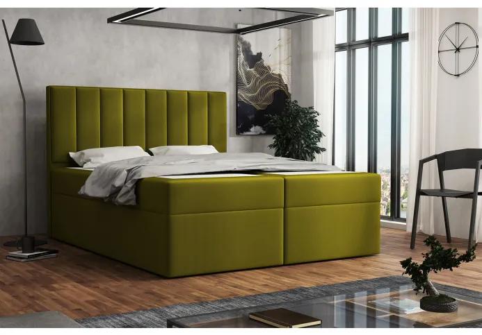 Čalouněná postel boxspring 140x200 SAMANTA - zelená | BIANO
