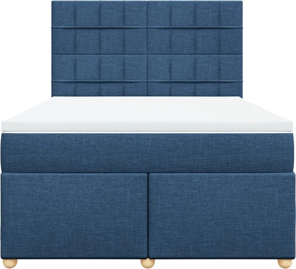 Box spring postel s matrací modrá 160x200 cm textil 3291337