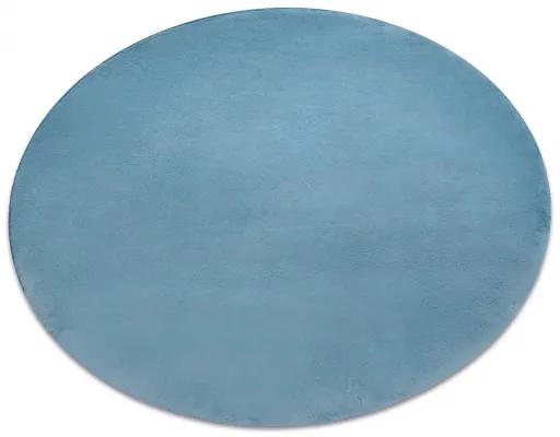 Kulatý koberec jednobarevný Shaggy POSH protiskluzový pratelný modrý Rozměr: průměr 80 cm