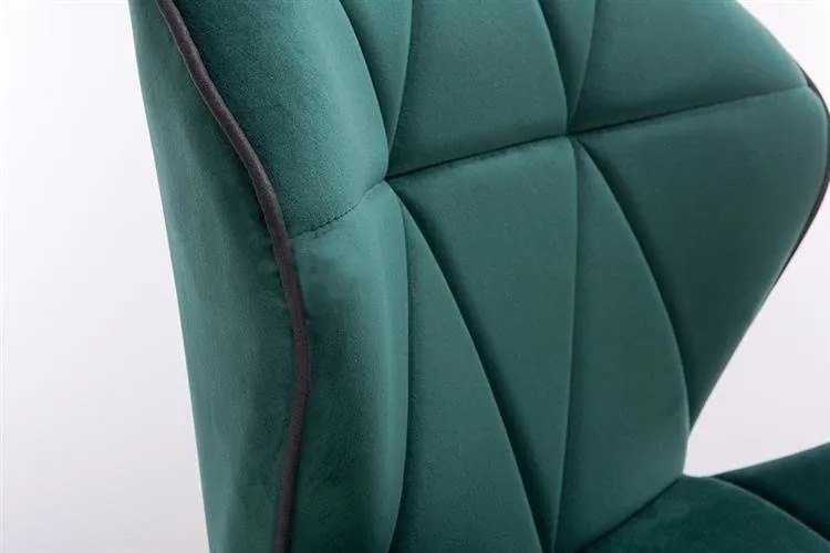 LuxuryForm Židle MILANO MAX VELUR na zlaté podstavě s kolečky - zelená