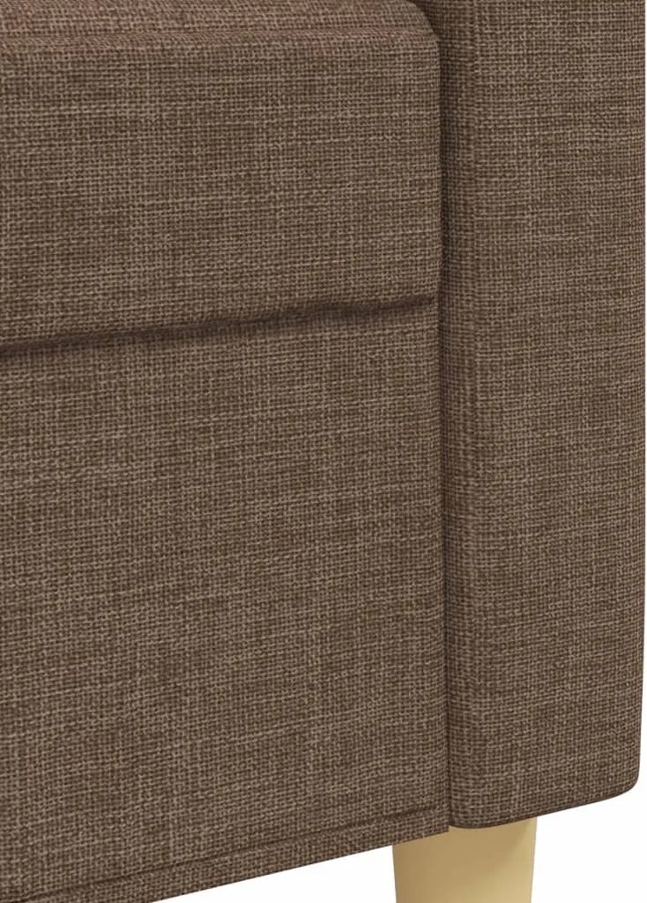 3dílná sedací souprava s podnožkou hnědá textil 3278330