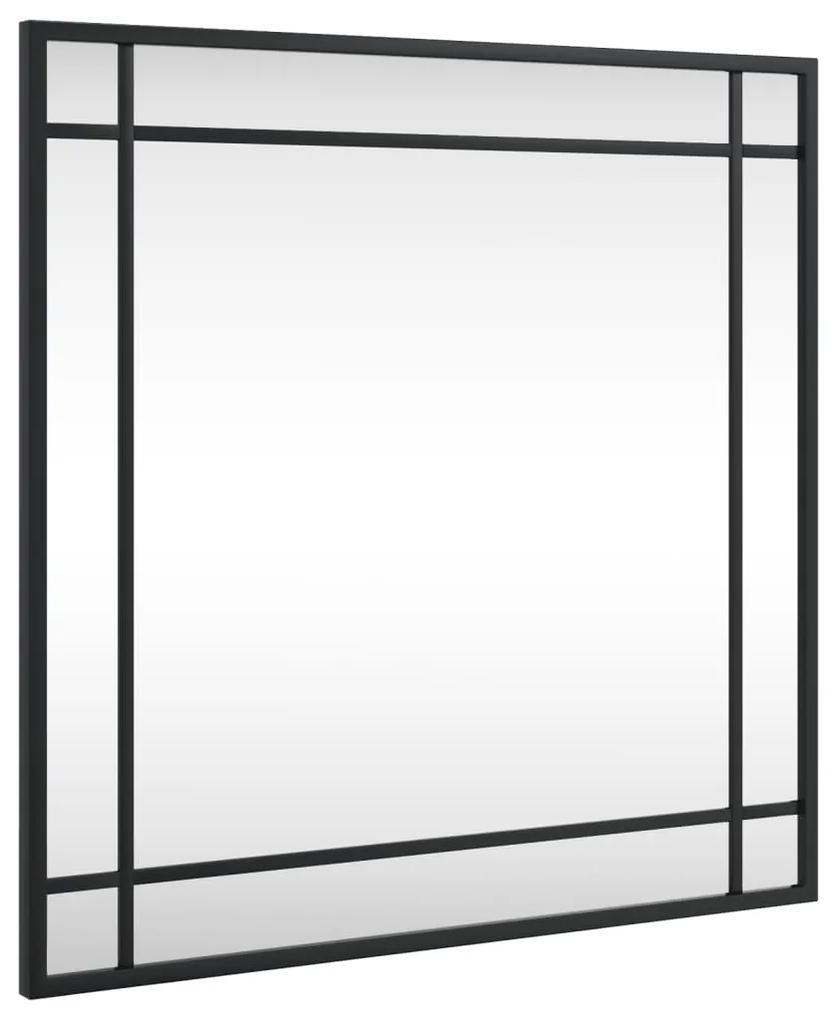 Nástěnné zrcadlo černé 50 x 50 cm čtverec železo - Default Title