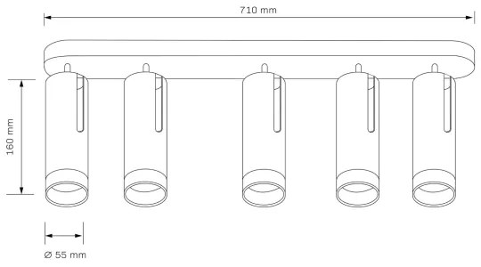 Bodové svítidlo FADO 5xGU10/10W/230V černá