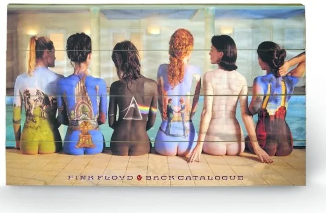 Dřevěný obraz Pink Floyd - Back Catalogue, (59 x 40 cm)