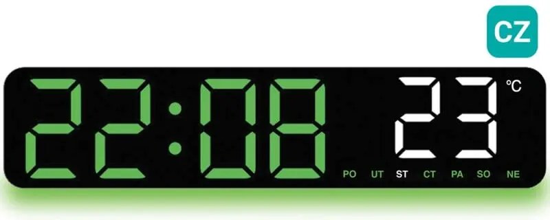 JVD Digitální budík do sítě s teploměrem a češtinou JVD SB111.3