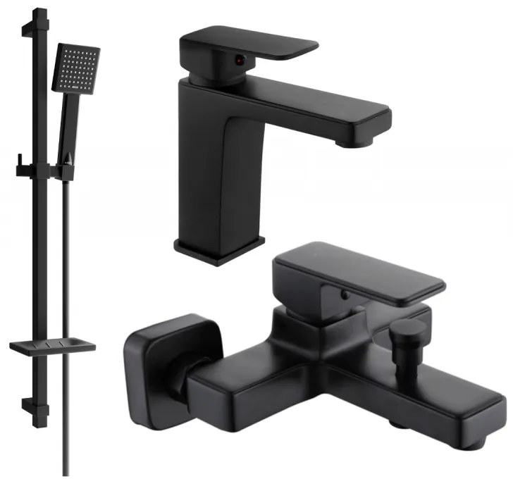 Mexen Cetus DQ45 koupelnový set, černý - 744303DQ45-70