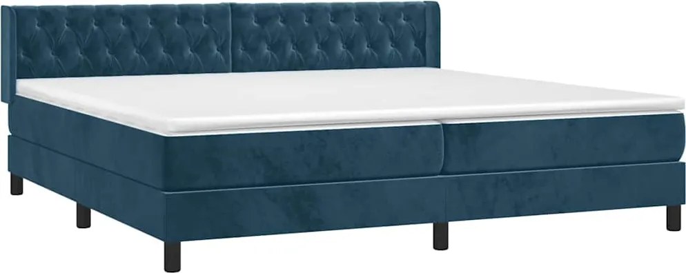 Box spring postel s matrací tmavě modrá 200x200 cm samet 3131163