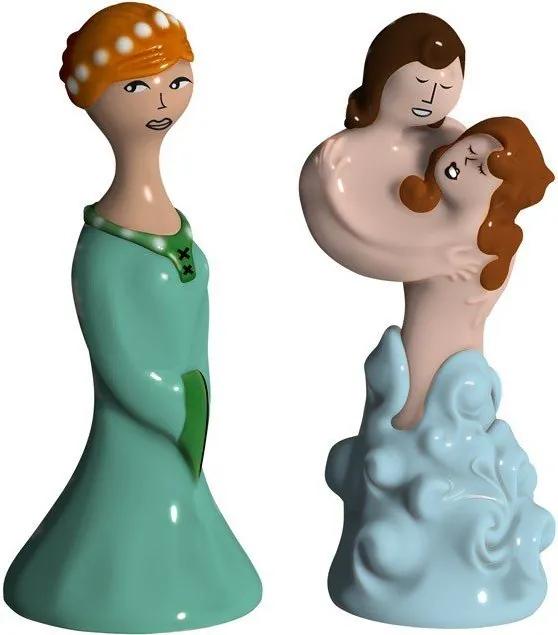Figurky Paolo e Francesca & Beatrice z porcelánu 2 ks