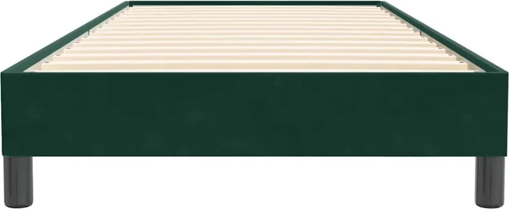 Postel Box Spring bez matrace tmavě zelená 100x220 cm samet 3315864