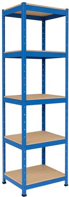 Regál 180x40x40 cm lakovaný 5-policový, nosnost 875 kg - modrý - 2ks