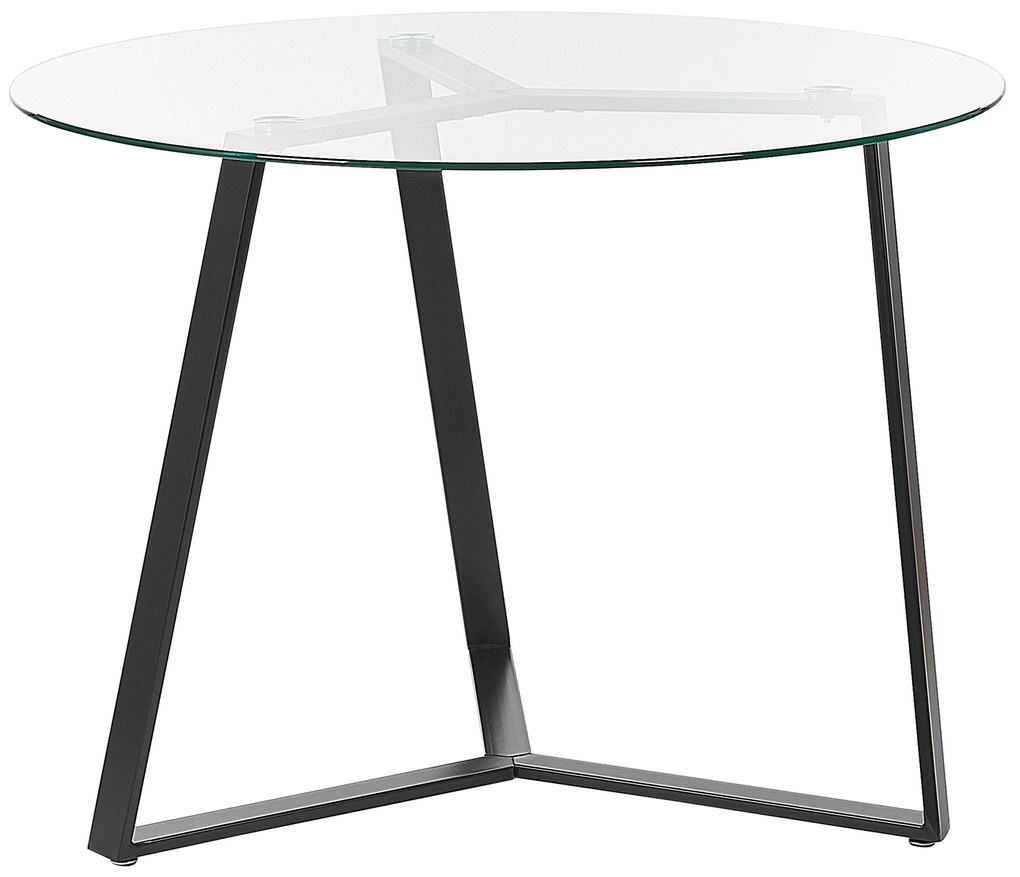 Kulatý skleněný jídelní stůl ⌀ 100 cm černý KEBRI Beliani