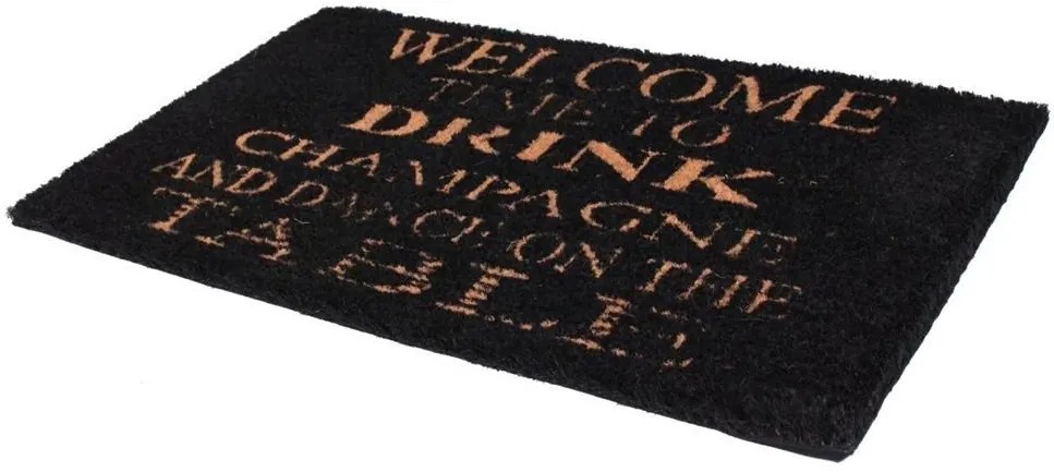 La finesse Rohožka Drink champagne 40x70 cm, černá barva, bílá barva, plast