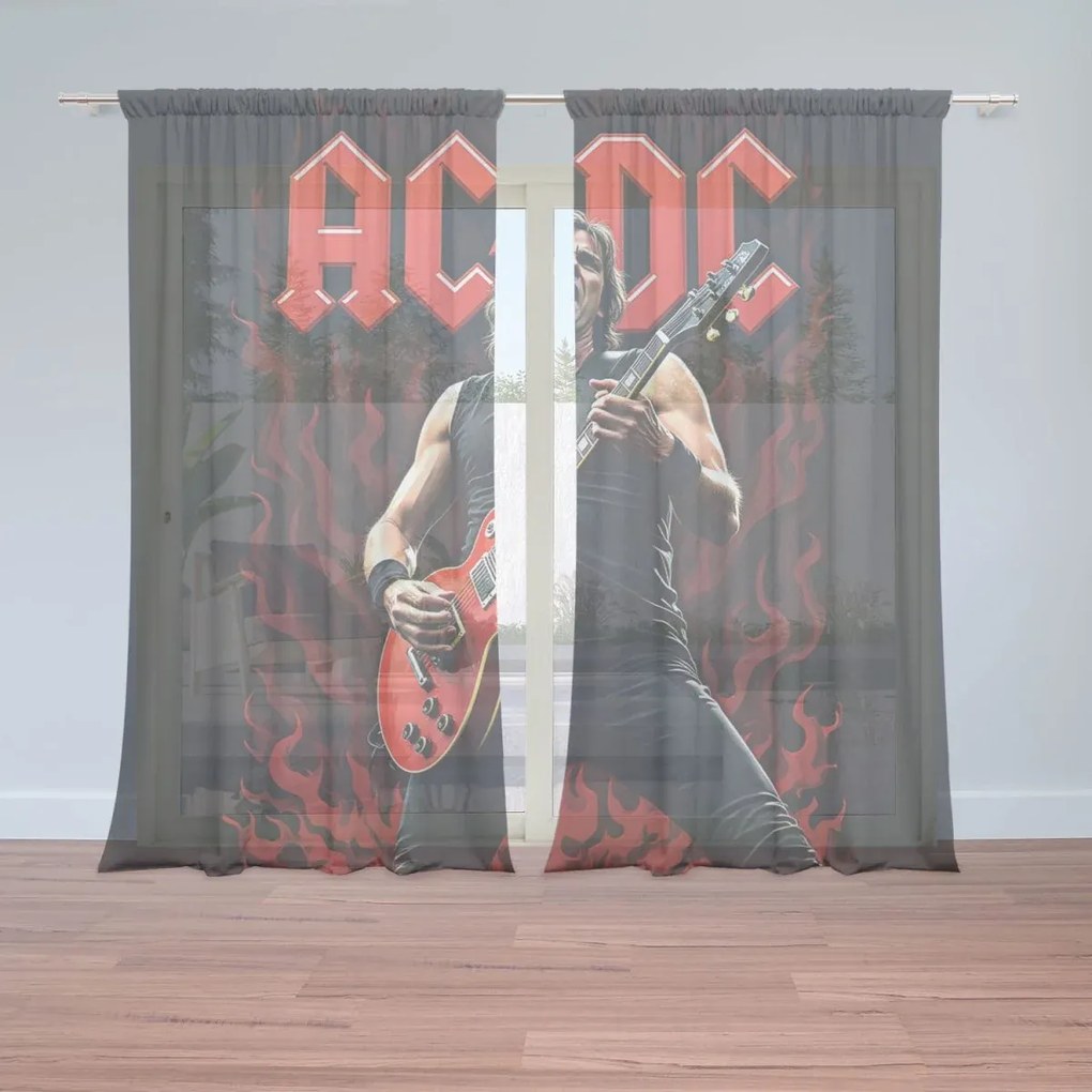 Sablio Záclony ACDC Kytarista: 2ks 150x250cm