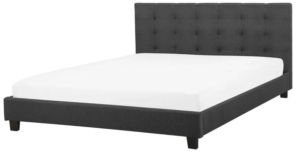 Čalouněná tmavě šedá postel 180x200 cm - LA ROCHELLE
