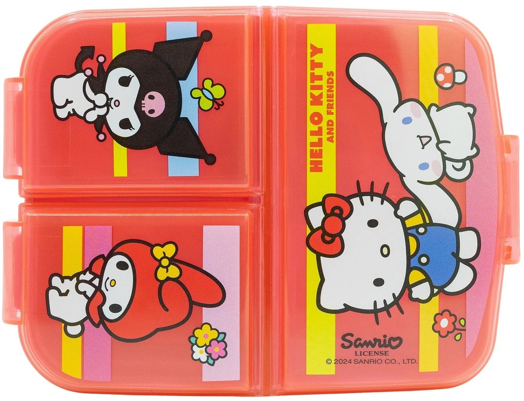 Multibox na svačinu Hello Kitty a přátelé se třemi přihrádkami | Bez obsahu BPA