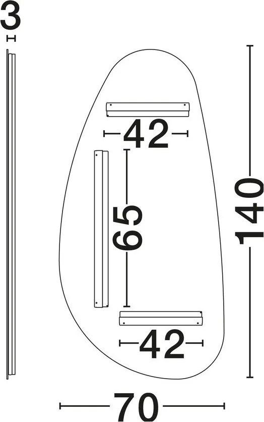 Nástěnné zrcadlo s osvětlením 3x140 cm Lorin – Nova Luce