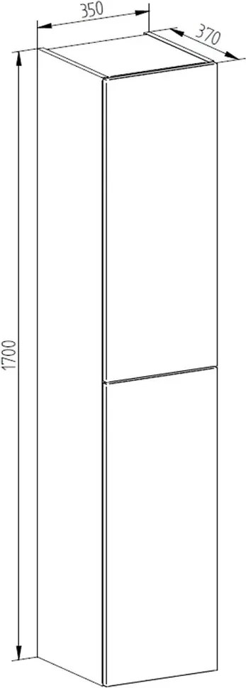 Mereo Mereo, Aira, koupelnová skříňka 157 cm vysoká, levé otevírání, bílá, dub, šedá, CN744LN