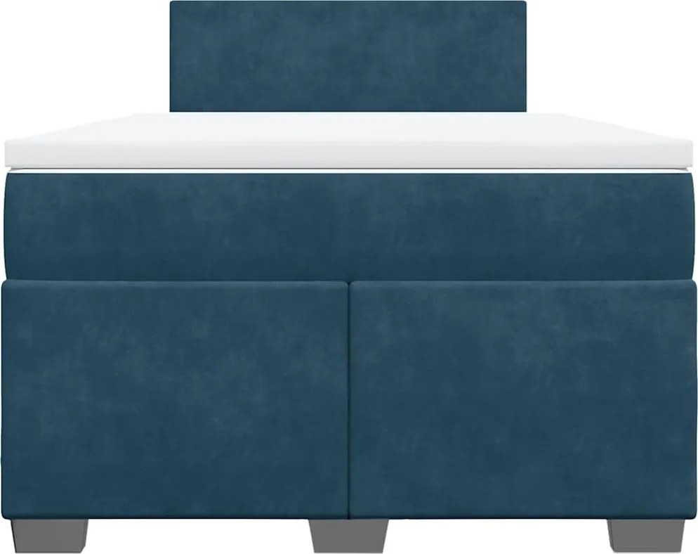 Box spring postel s matrací tmavě modrá 120 x 200 cm samet 3286280