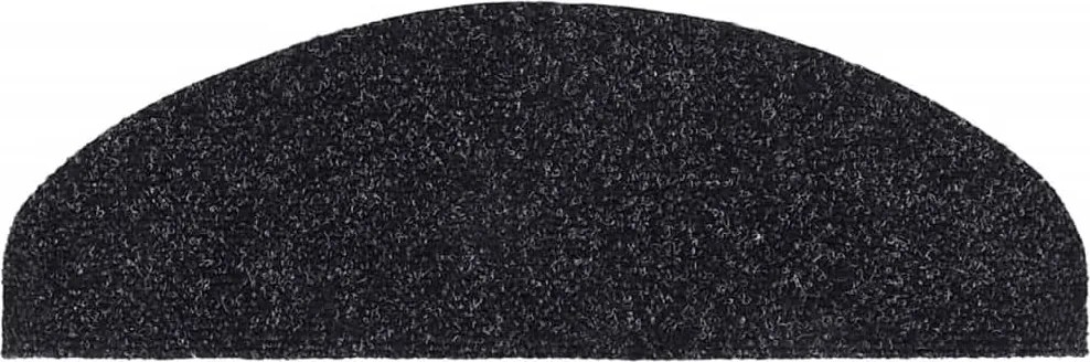 Schodové rohože samolepicí 15 ks 65 x 21 x 4 cm černé, půlkulaté, velké 132698