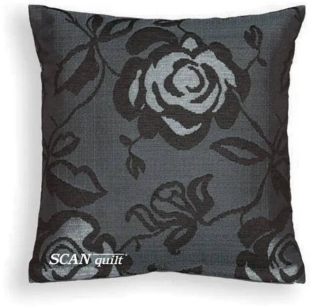 SCANquilt povlak SOFA květina černostříbrná 45 x 45 cm