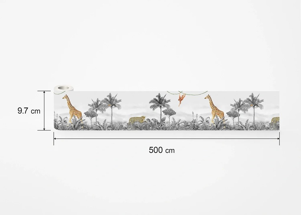 Dětská samolepící bordura na zeď Jungle | 5 m x 9.7 cm | DWBD8129