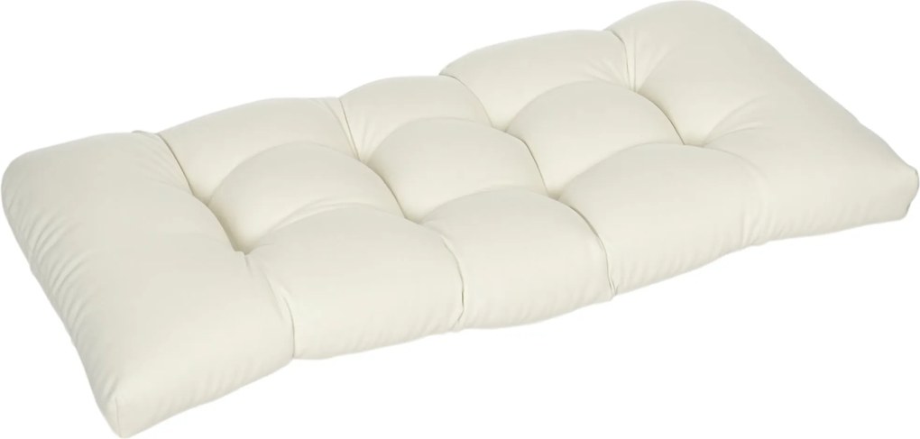 Outsunny Polstr na lavici pro 2 osoby 110x48x8 cm Obdélníkový polstr pro vnitřní i venkovní použití Pratelný s 8 stehy a pohodlným sezením na židle a